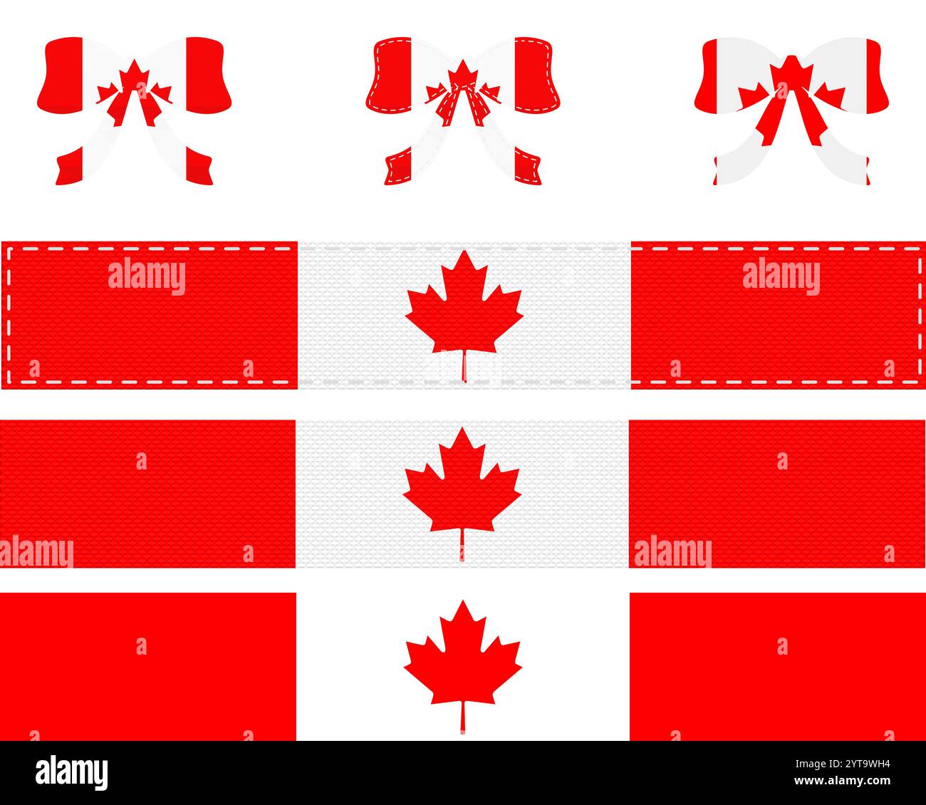 Canadian flag on bow and ribbon Stock Photo - Alamy