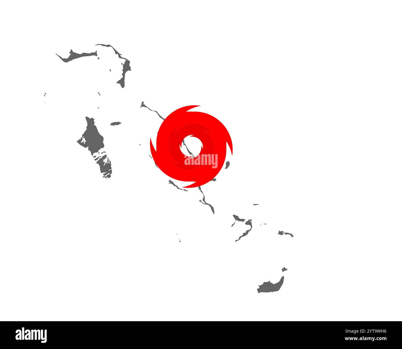 Map of the Bahamas and hurricane symbol Stock Photo - Alamy