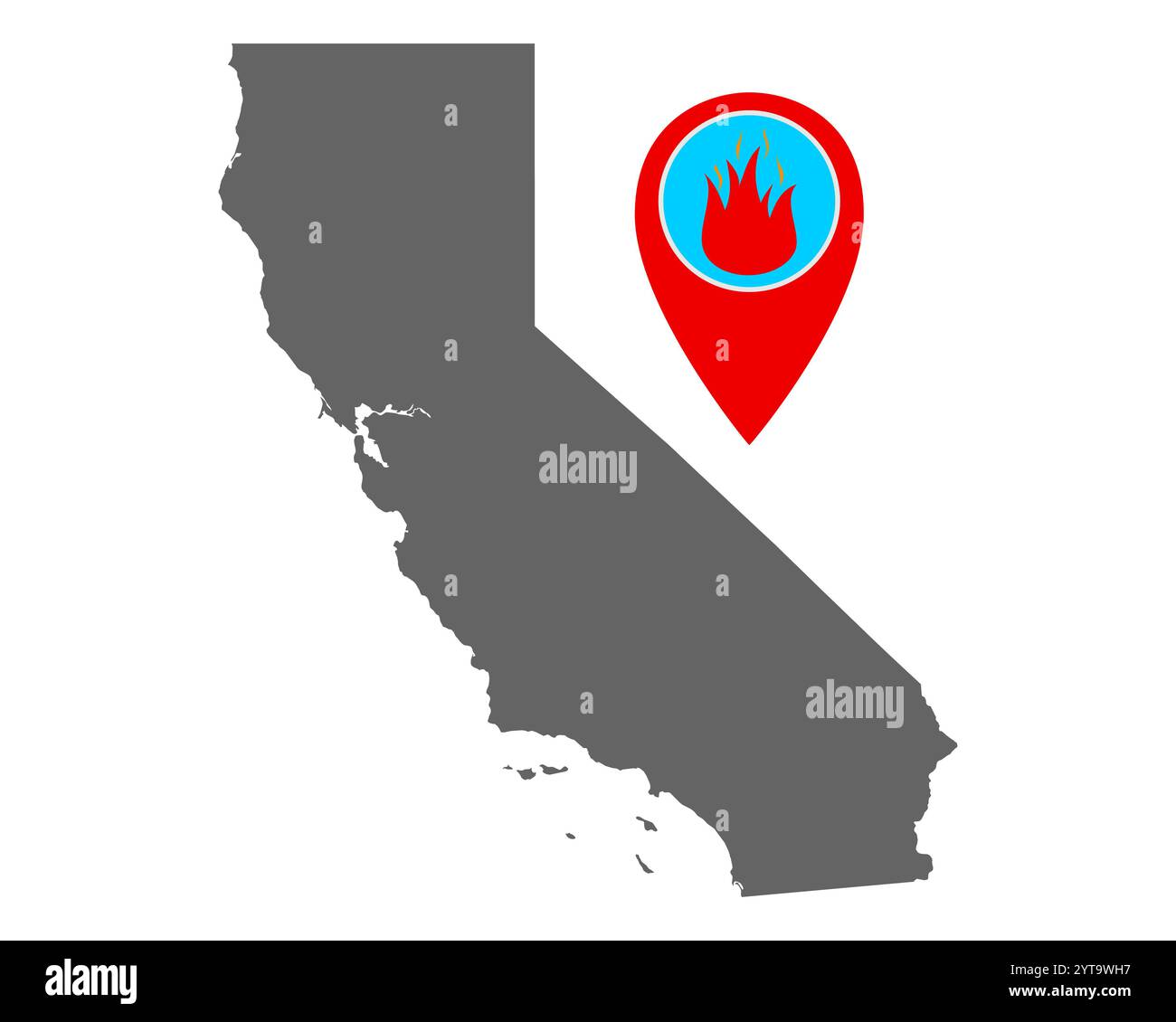 California fires map hi-res stock photography and images - Alamy