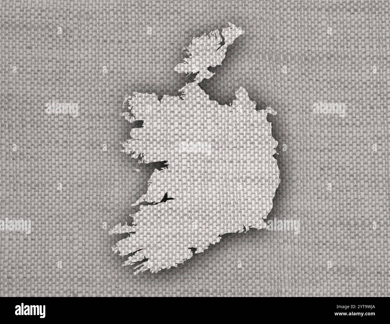 Map of Ireland on old linen Stock Photo - Alamy