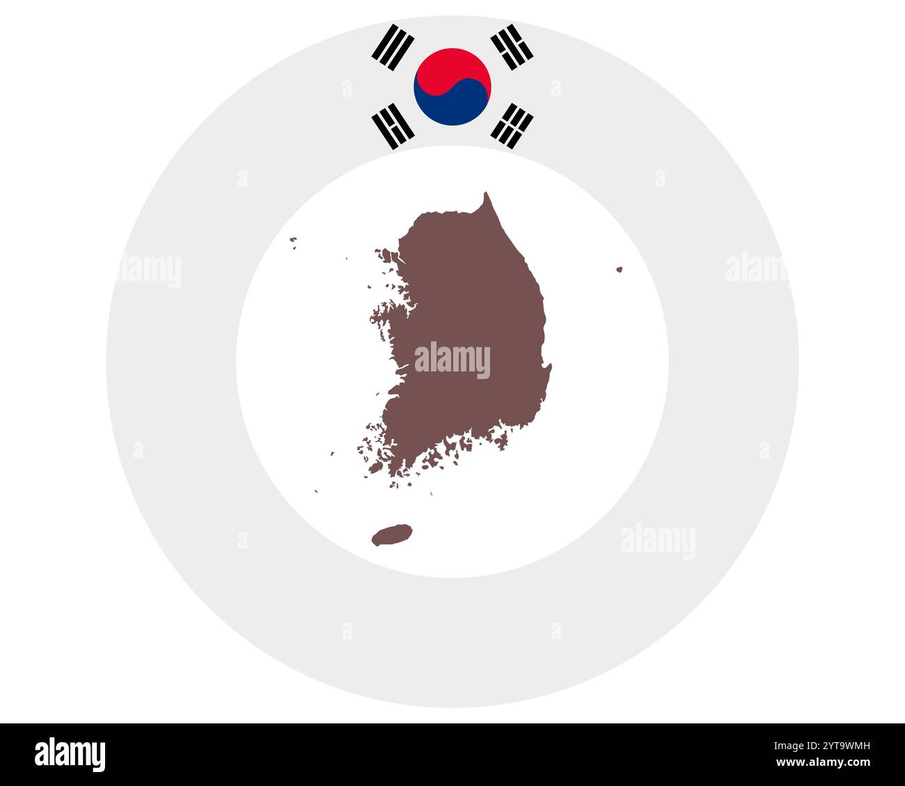 Map of South Korea on background with flag Stock Photo - Alamy
