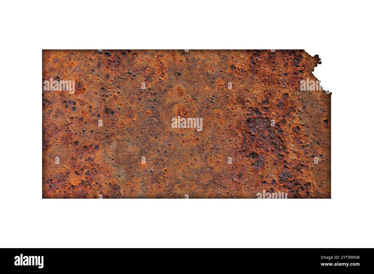 Map of Kansas on rusty metal Stock Photo - Alamy