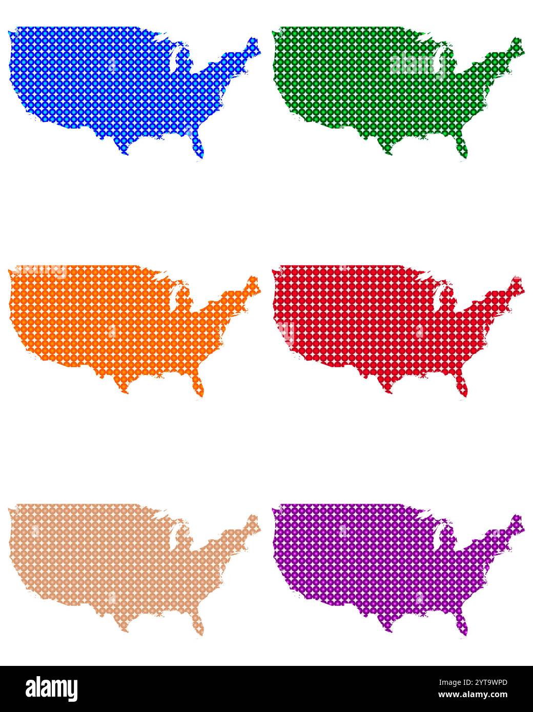 Maps of the USA in circles Stock Photo - Alamy