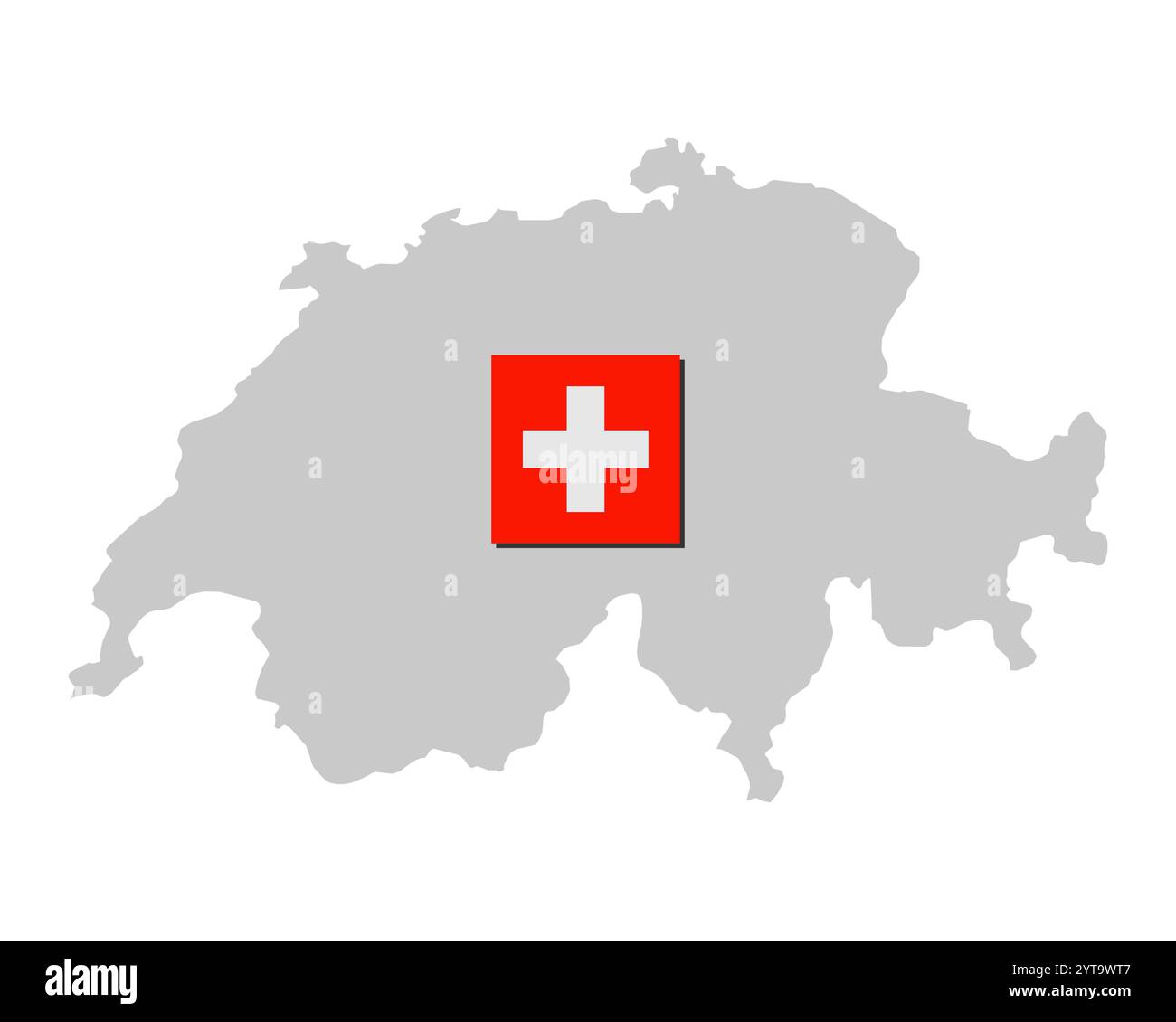 Flag of Switzerland and map Stock Photo - Alamy