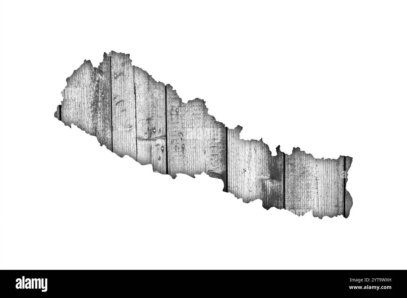 Map of Nepal on weathered wood Stock Photo - Alamy