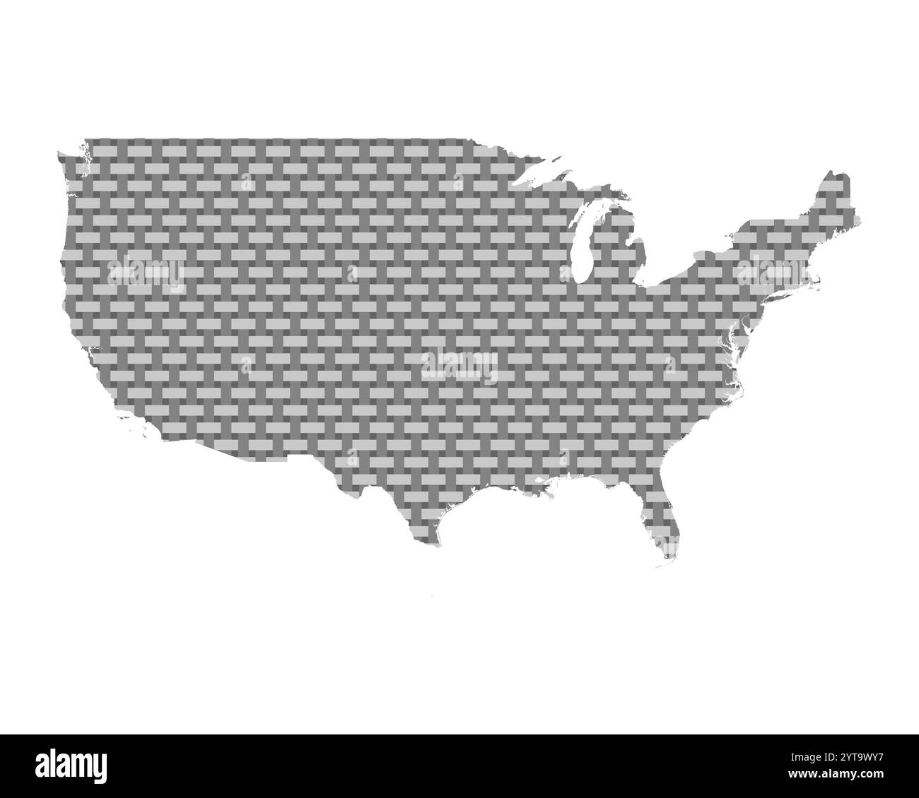 Usa map on white Black and White Stock Photos & Images - Alamy