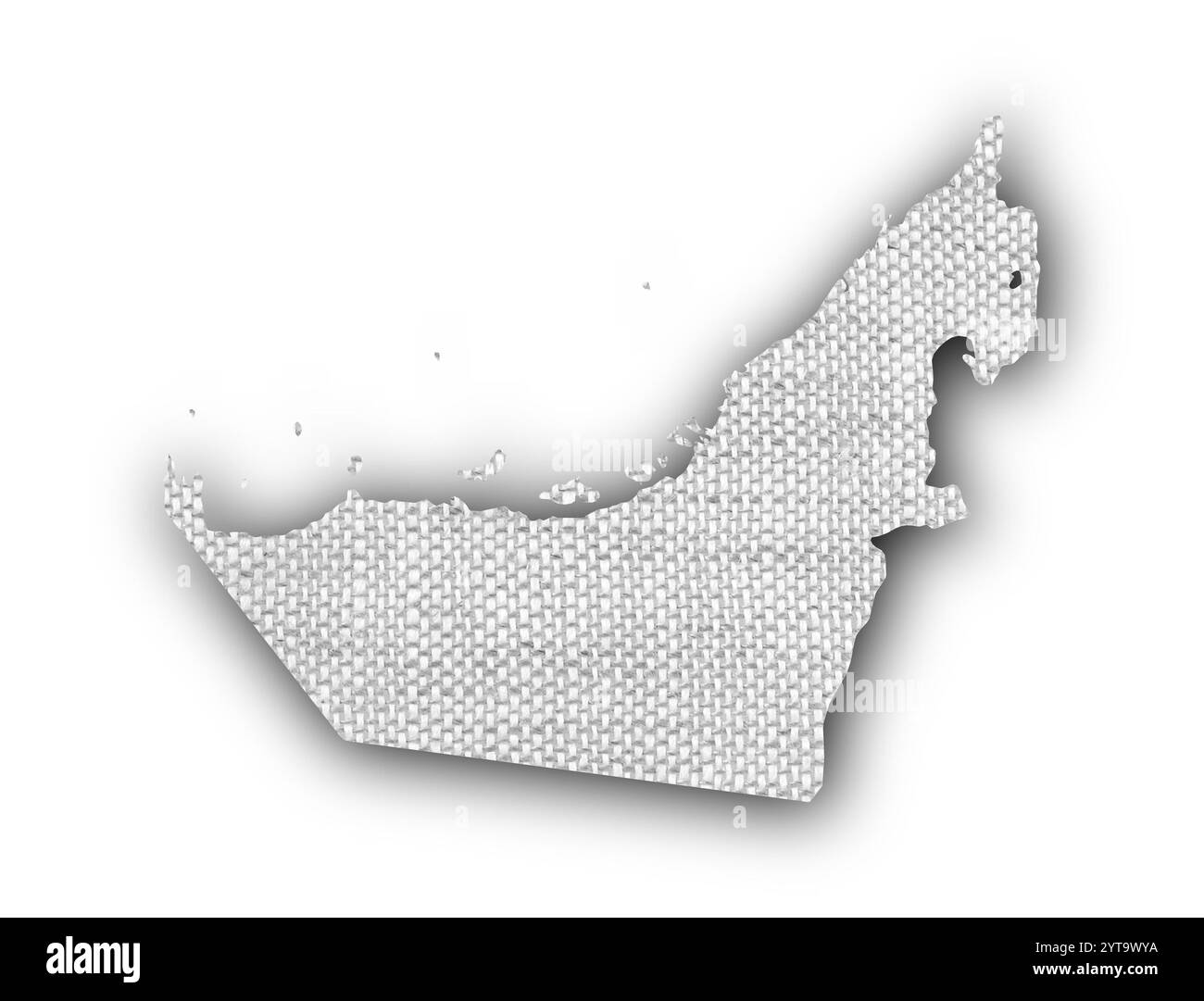 Map of the United Arab Emirates on old linen Stock Photo - Alamy