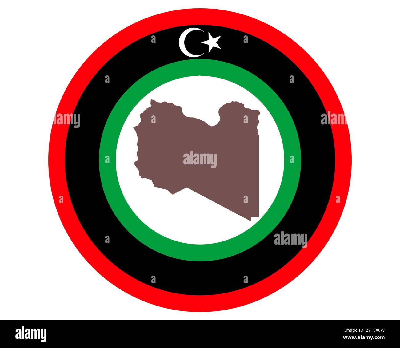 Map of Libya on background with flag Stock Photo - Alamy