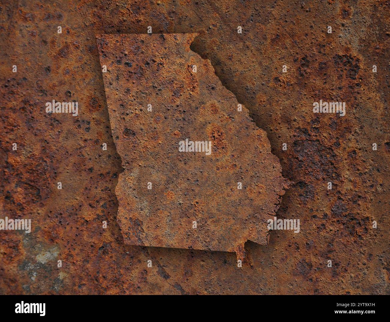 Map of Georgia on rusty metal Stock Photo - Alamy