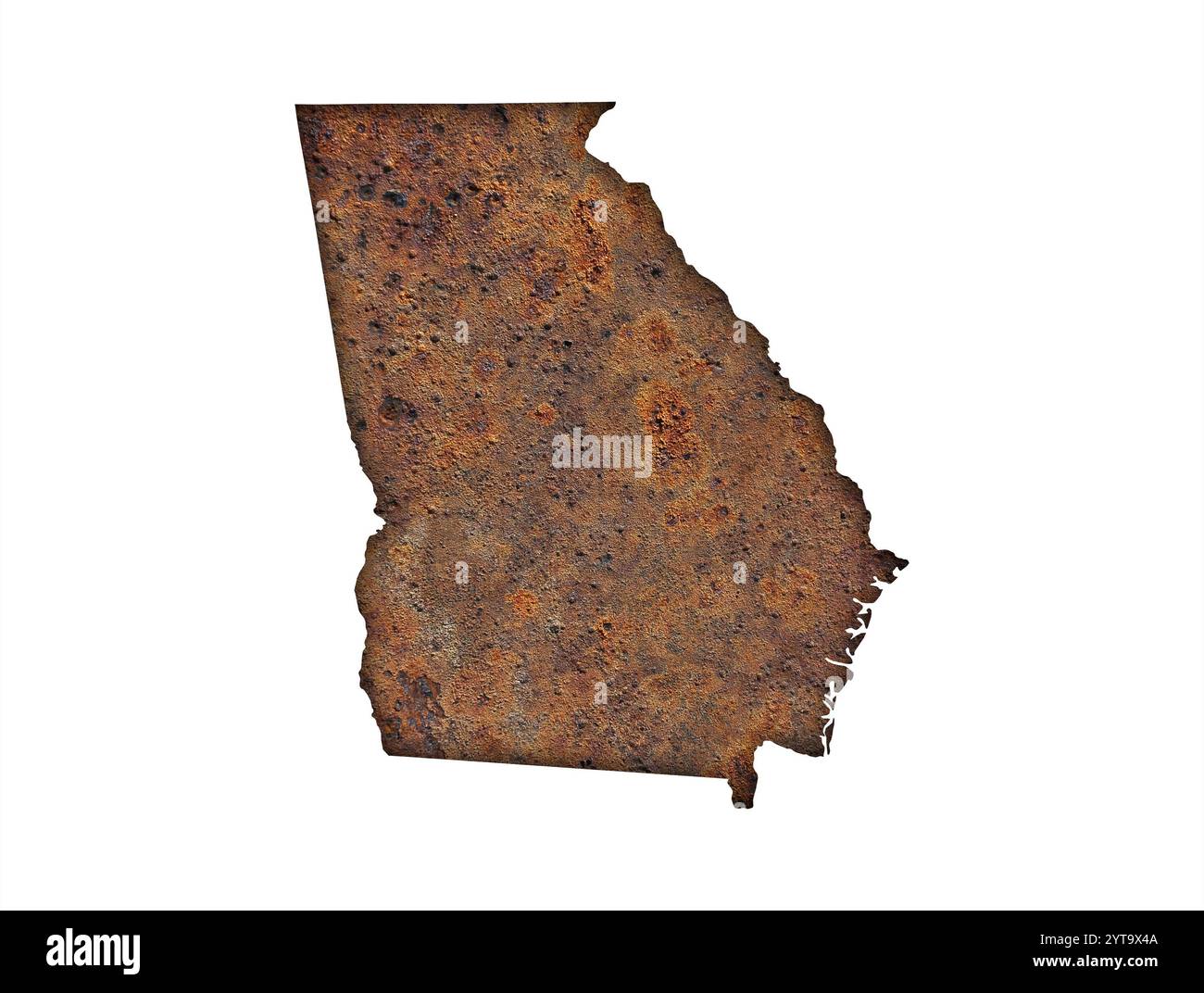Map of Georgia on rusty metal Stock Photo - Alamy