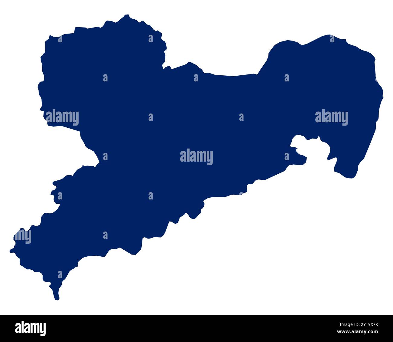 Map of Saxony in blue color Stock Photo - Alamy