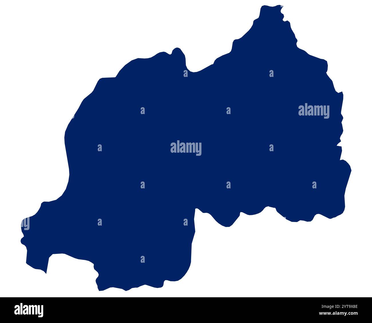 Map of Rwanda in blue color Stock Photo - Alamy