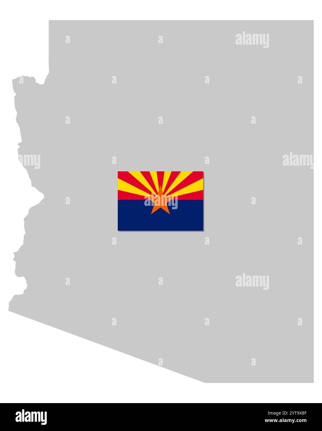 Flag and map of Arizona Stock Photo - Alamy