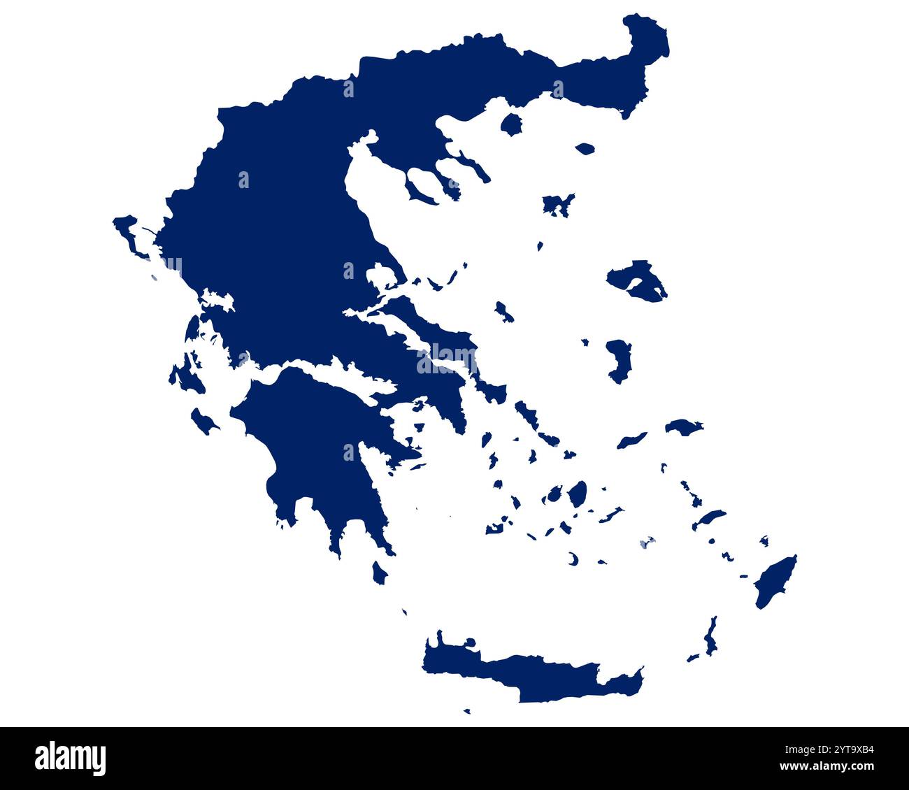 Map of Greece in blue color Stock Photo - Alamy
