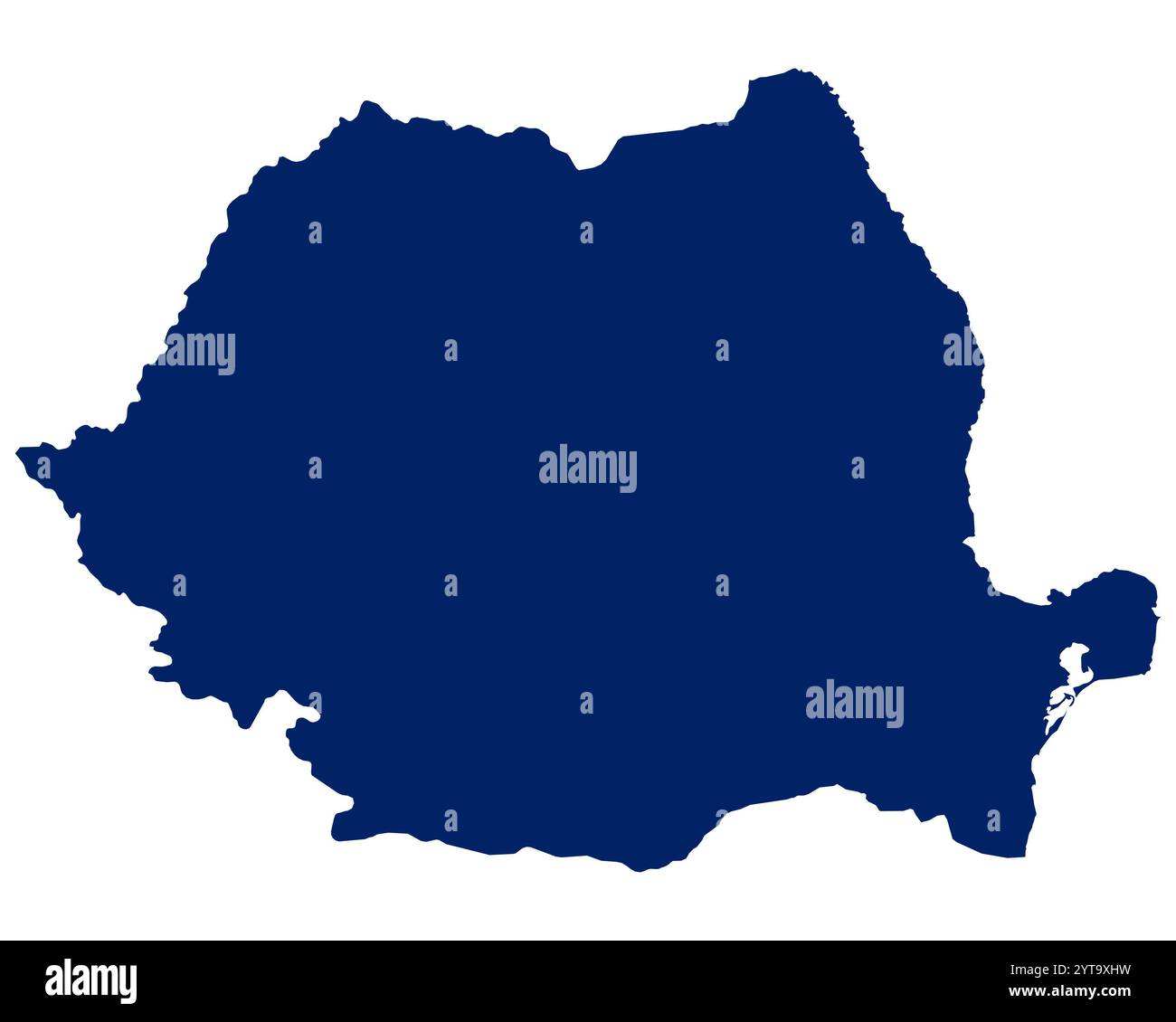 Map of Romania in blue color Stock Photo - Alamy