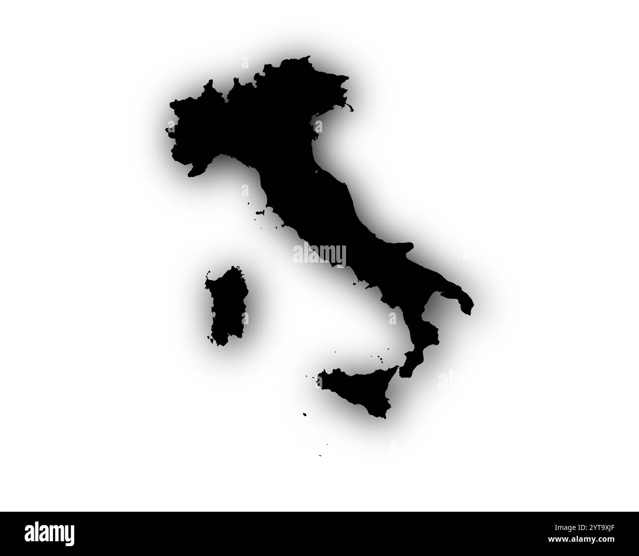 Italy map black silhouette Cut Out Stock Images & Pictures - Alamy