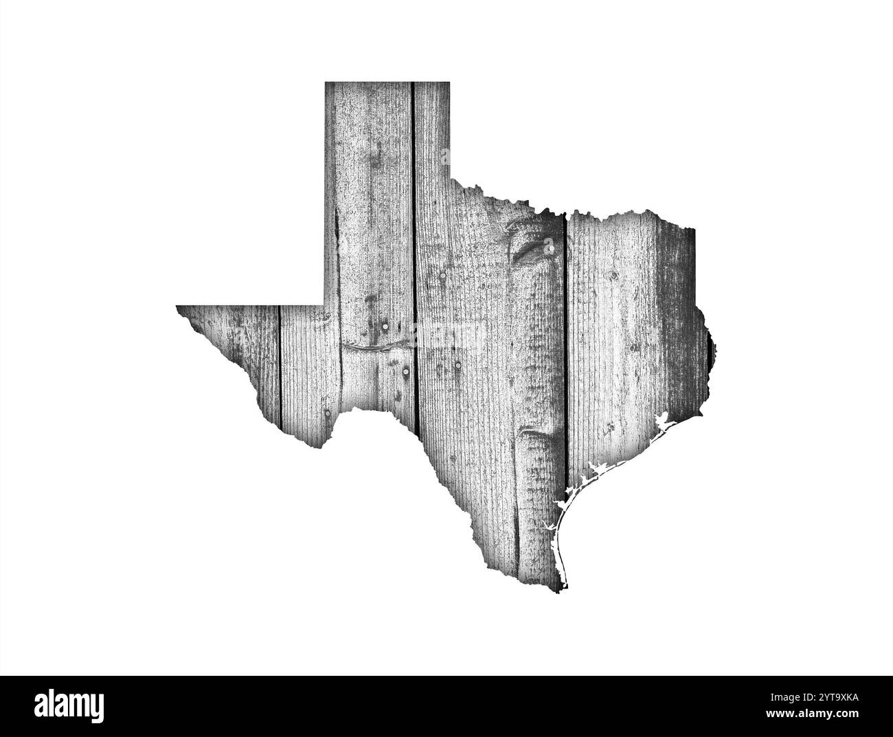 Map of Texas on weathered wood Stock Photo - Alamy