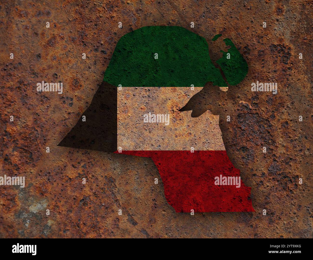 Kuwait flag map hi-res stock photography and images - Alamy