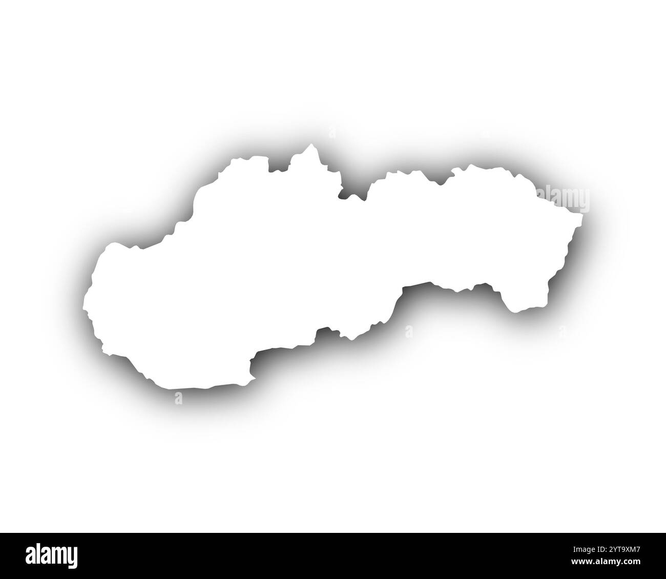 Map of Slovakia with shadows Stock Photo - Alamy
