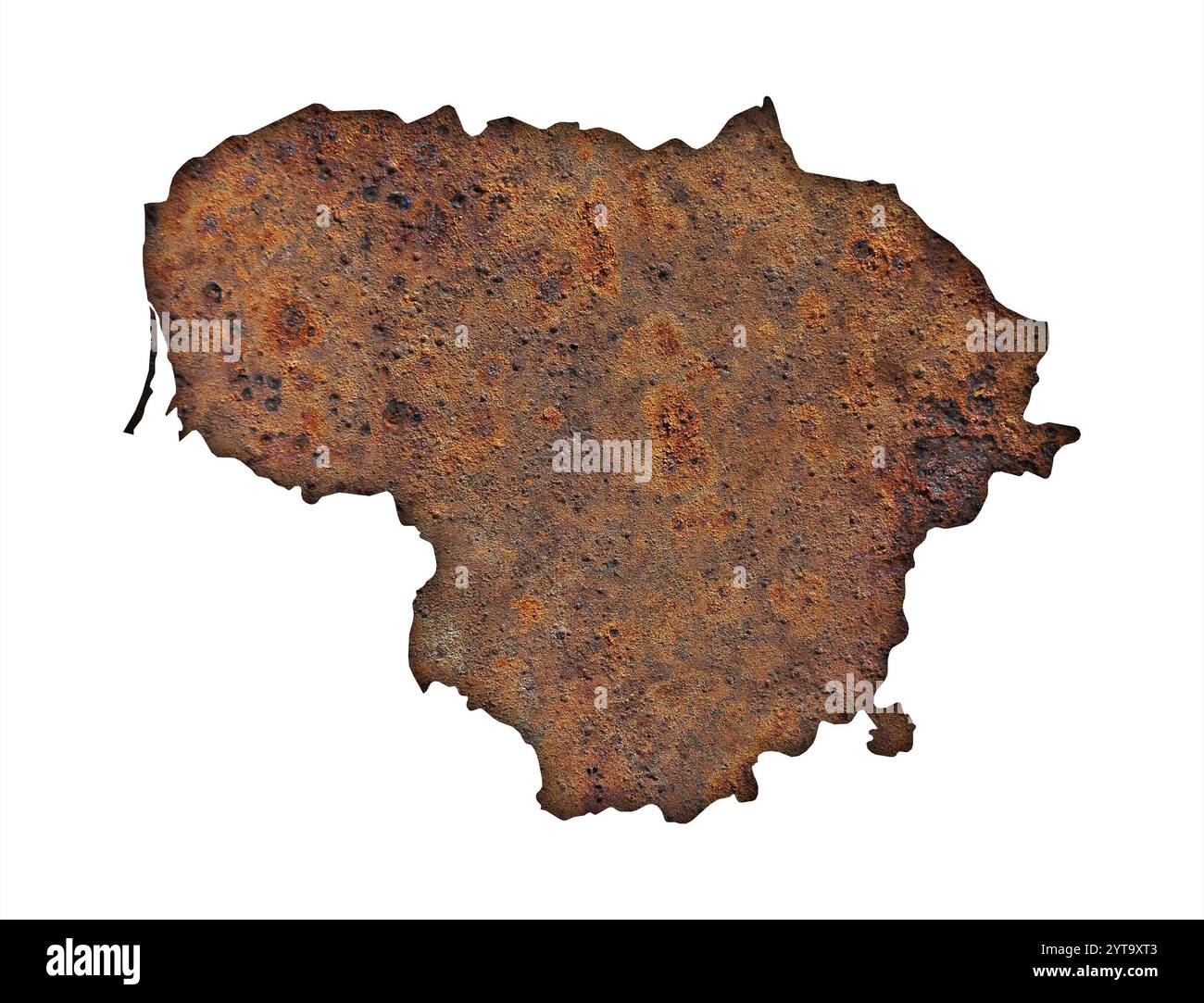 Map of Lithuania on rusty metal Stock Photo - Alamy