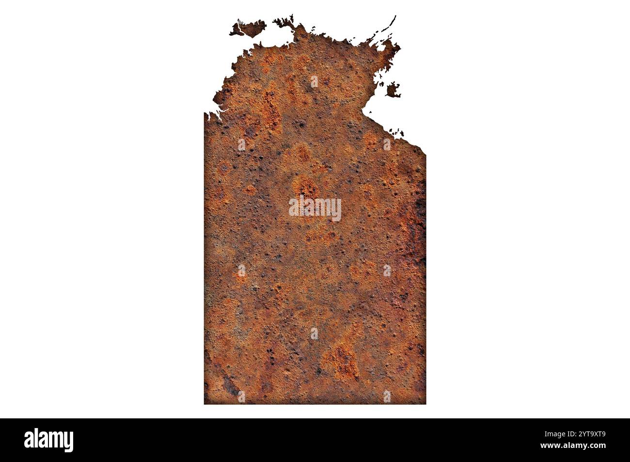 Map of Northern Territory on rusty metal Stock Photo - Alamy