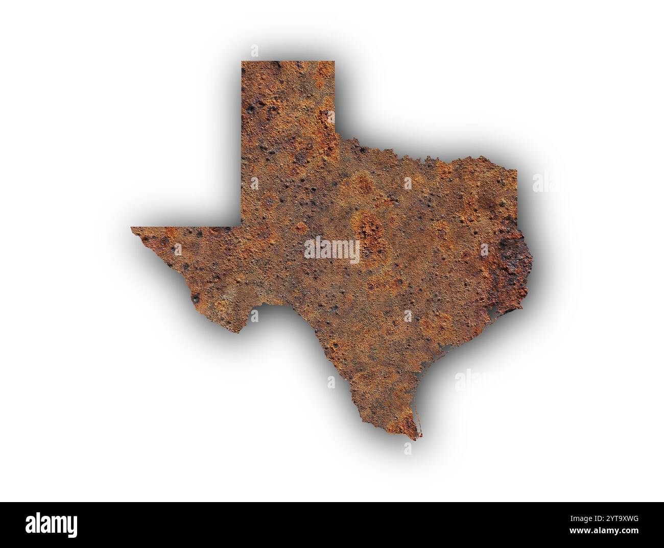 Map of texas on rusty metal hi-res stock photography and images - Alamy