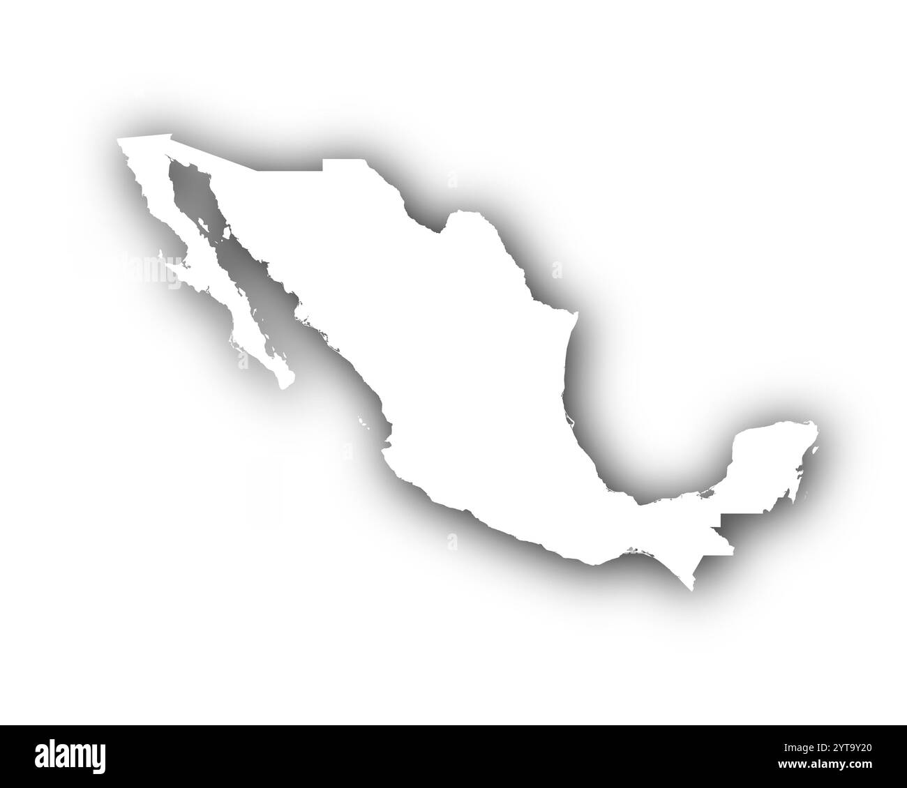 Mexico white silhouette map hi-res stock photography and images - Alamy