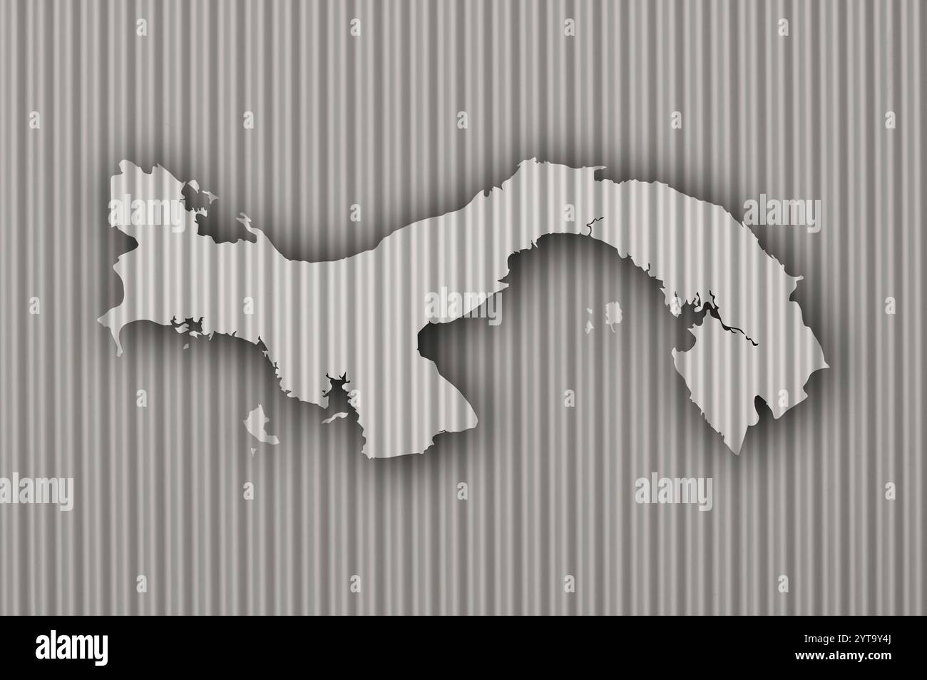 Map of Panama on corrugated iron Stock Photo - Alamy