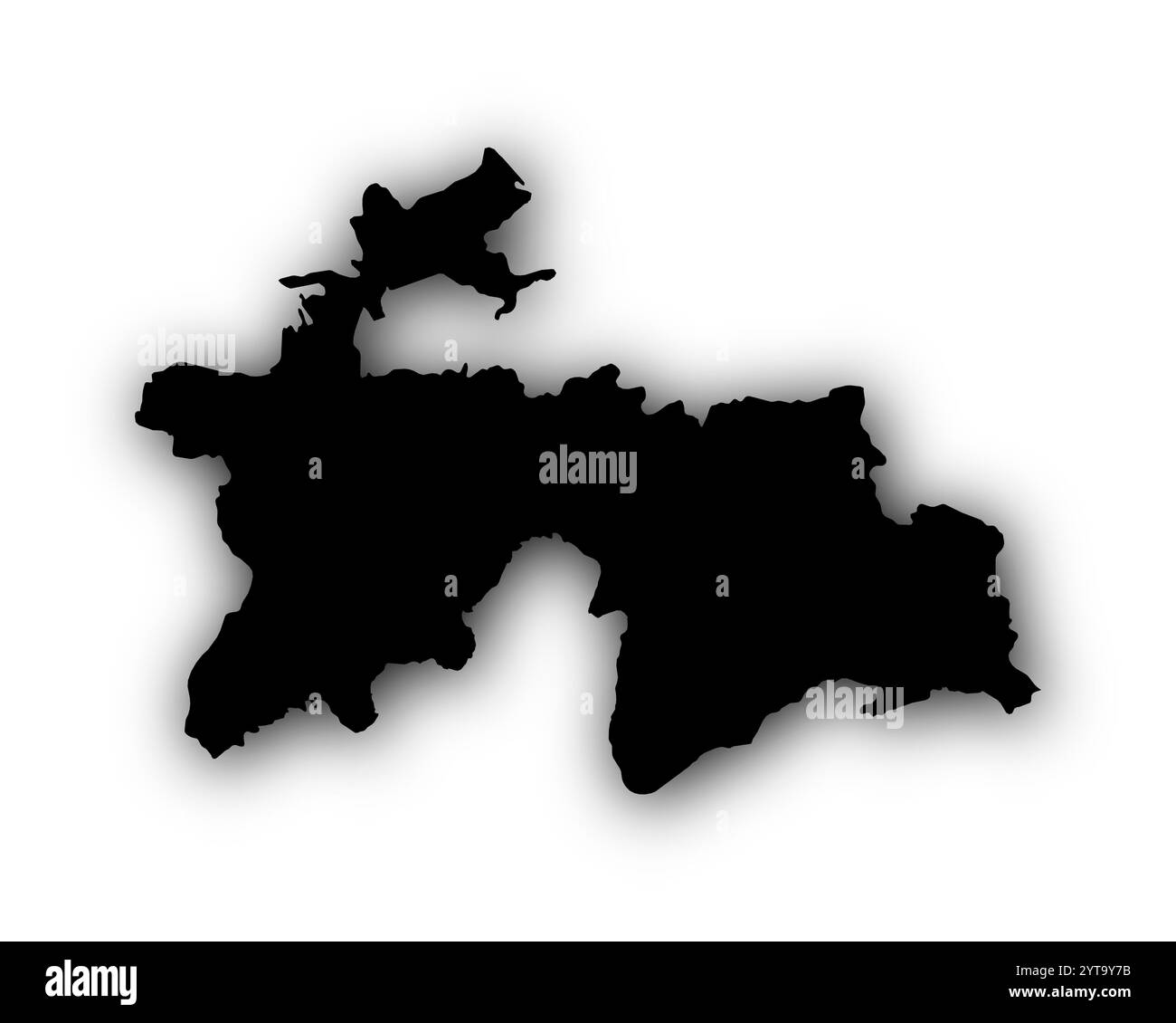 Map of Tajikistan with shadows Stock Photo - Alamy