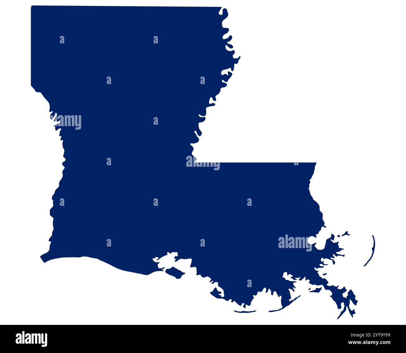 Map of Louisiana in blue color Stock Photo - Alamy
