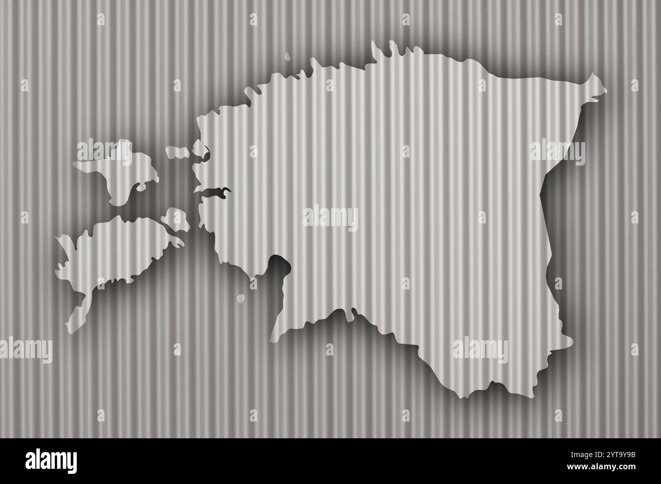 Map of Estonia on corrugated iron Stock Photo - Alamy