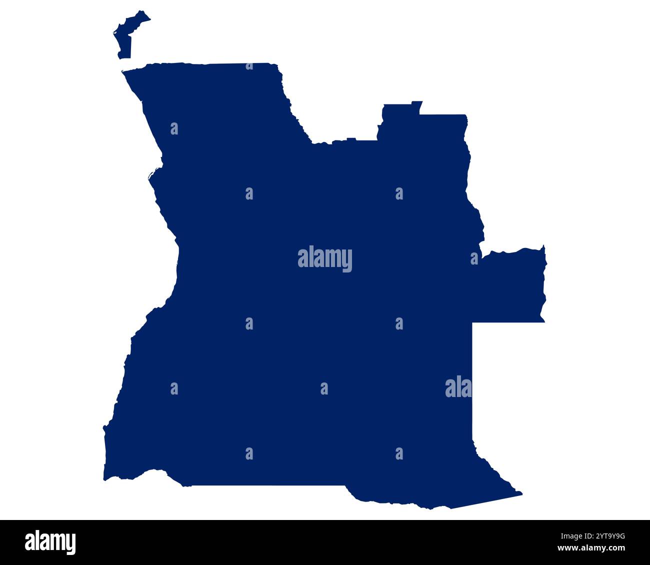 Map of Angola in blue color Stock Photo - Alamy