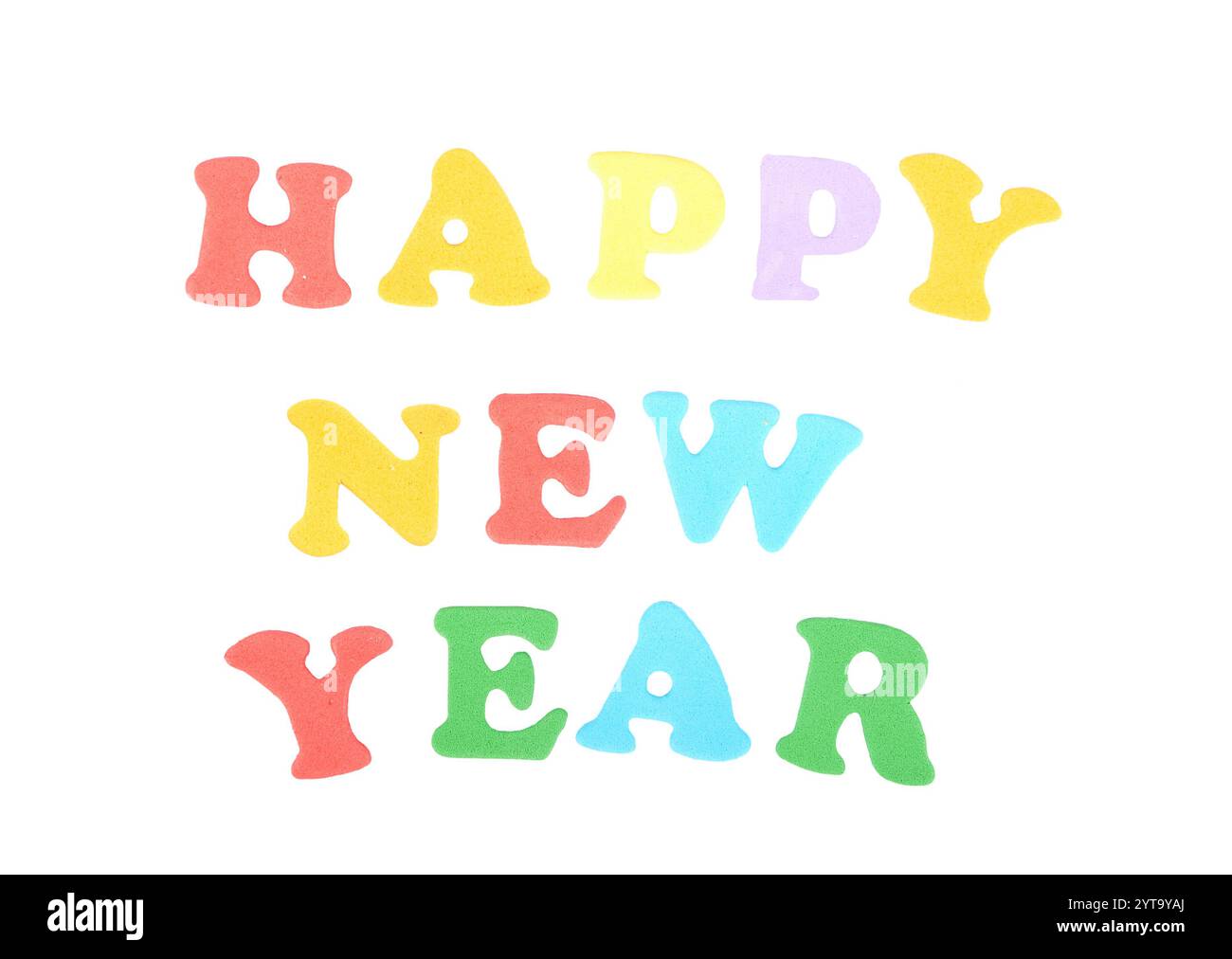 Happy new year colorful letters hi-res stock photography and images - Alamy