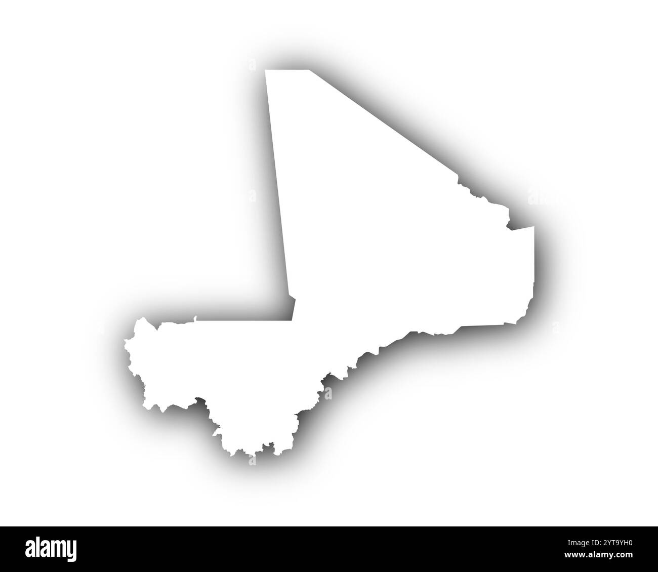 Map of mali with shadows hi-res stock photography and images - Alamy