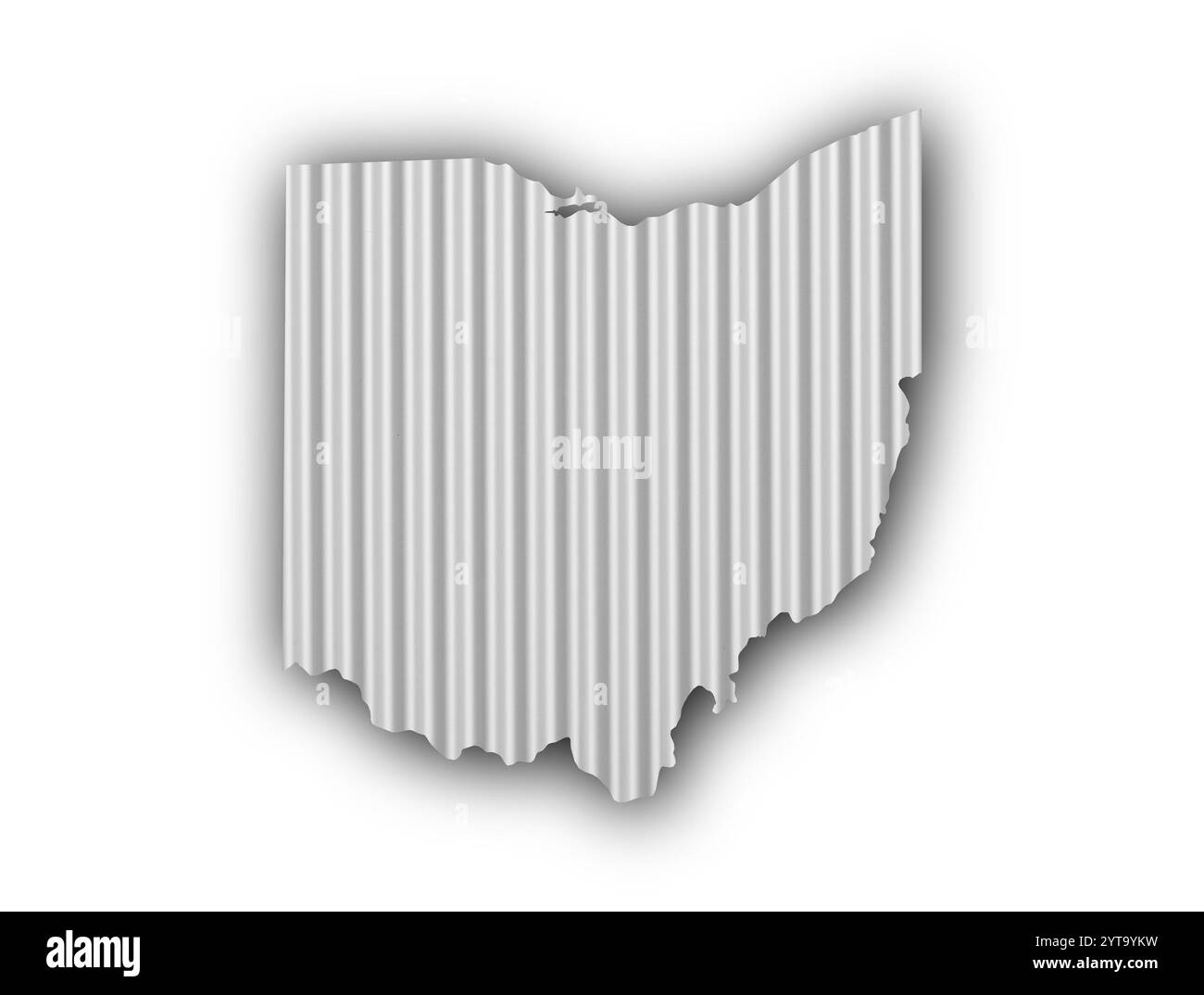 Map of Ohio on corrugated iron Stock Photo - Alamy