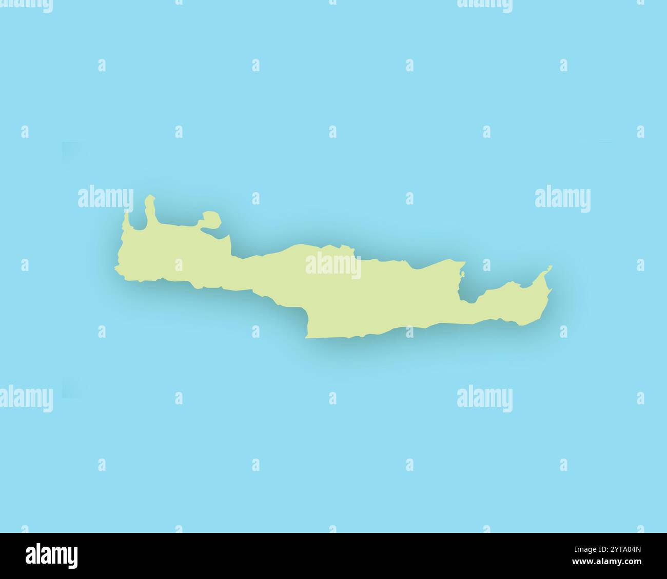 Map of Crete with shadows Stock Photo - Alamy