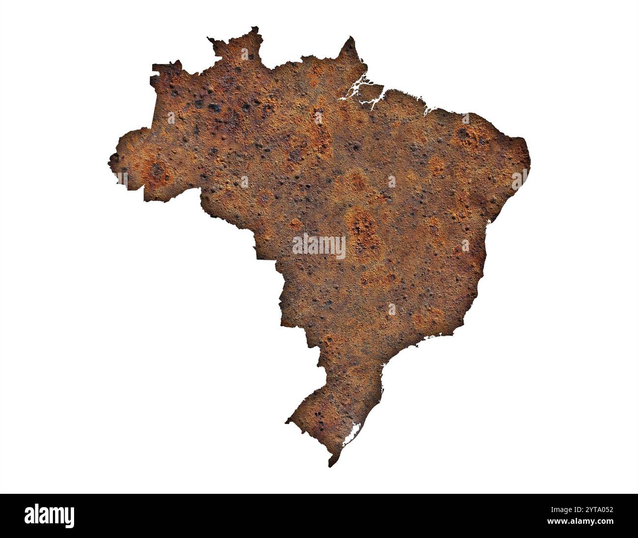 Map of Brazil on rusty metal Stock Photo - Alamy