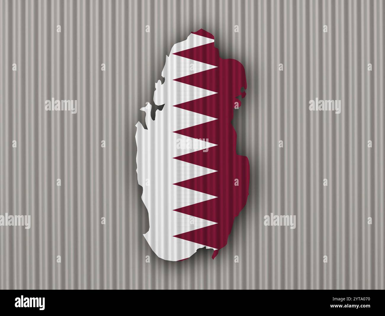 Map and flag of Qatar on corrugated iron Stock Photo - Alamy