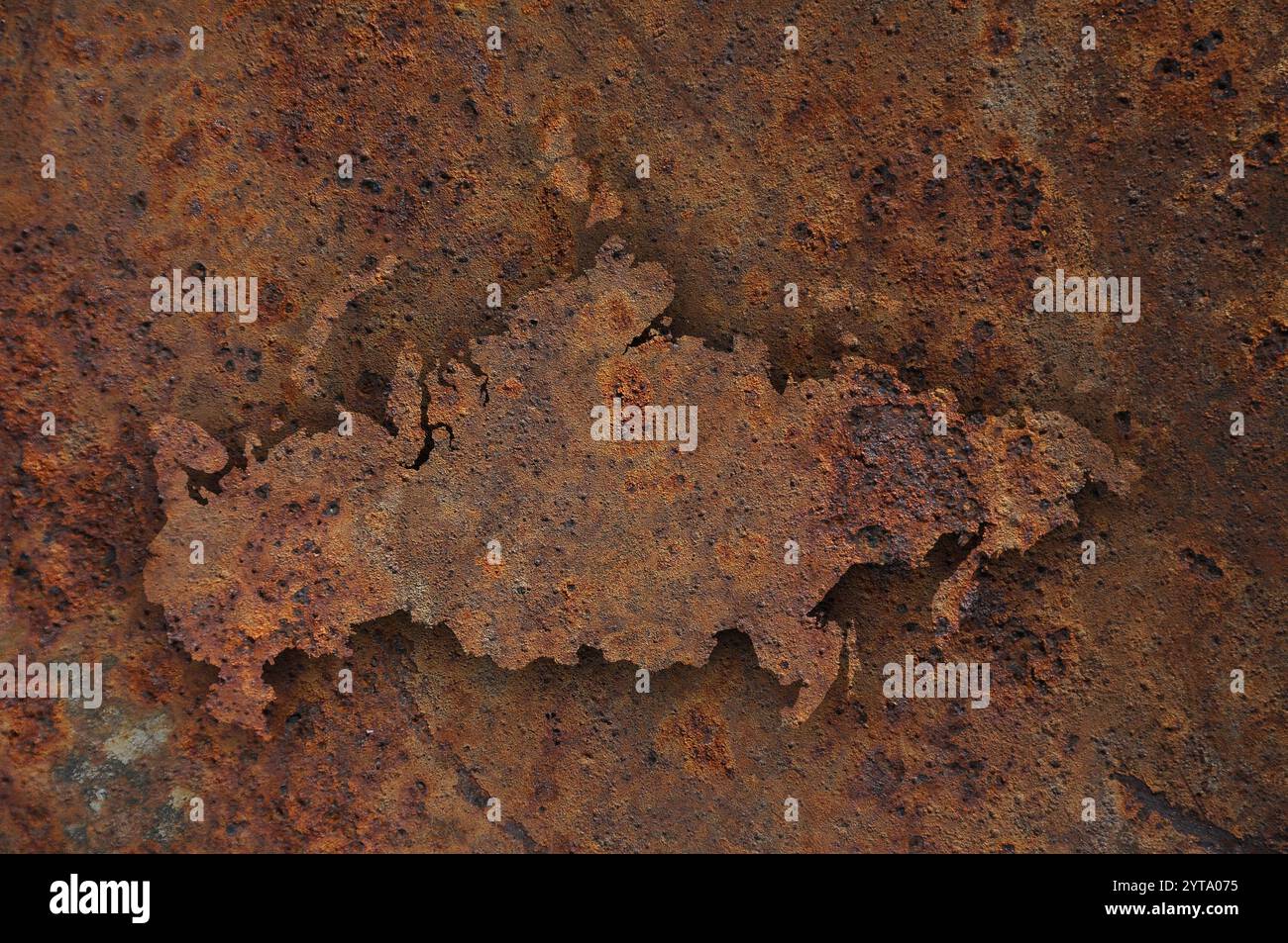 Map of Russia on rusty metal Stock Photo - Alamy