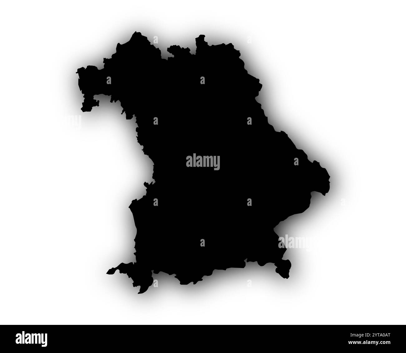 Map of Bavaria with shadows Stock Photo - Alamy