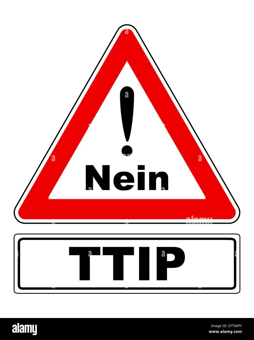 Warning sign with exclamation mark and additional information Stock ...