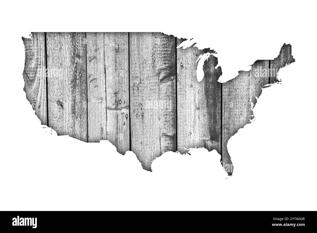 Usa map on white Black and White Stock Photos & Images - Alamy