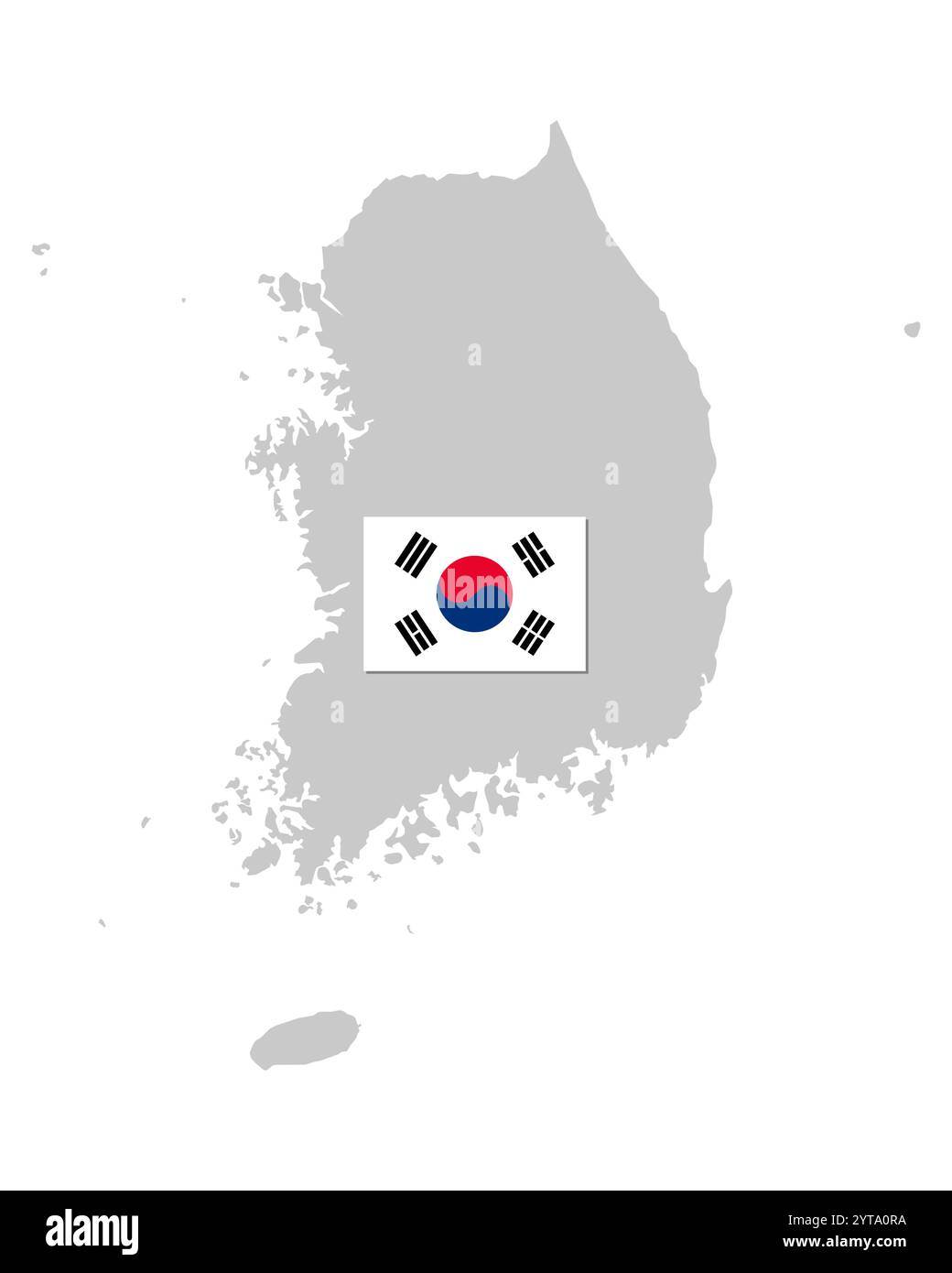 Flag and map of South Korea Stock Photo - Alamy