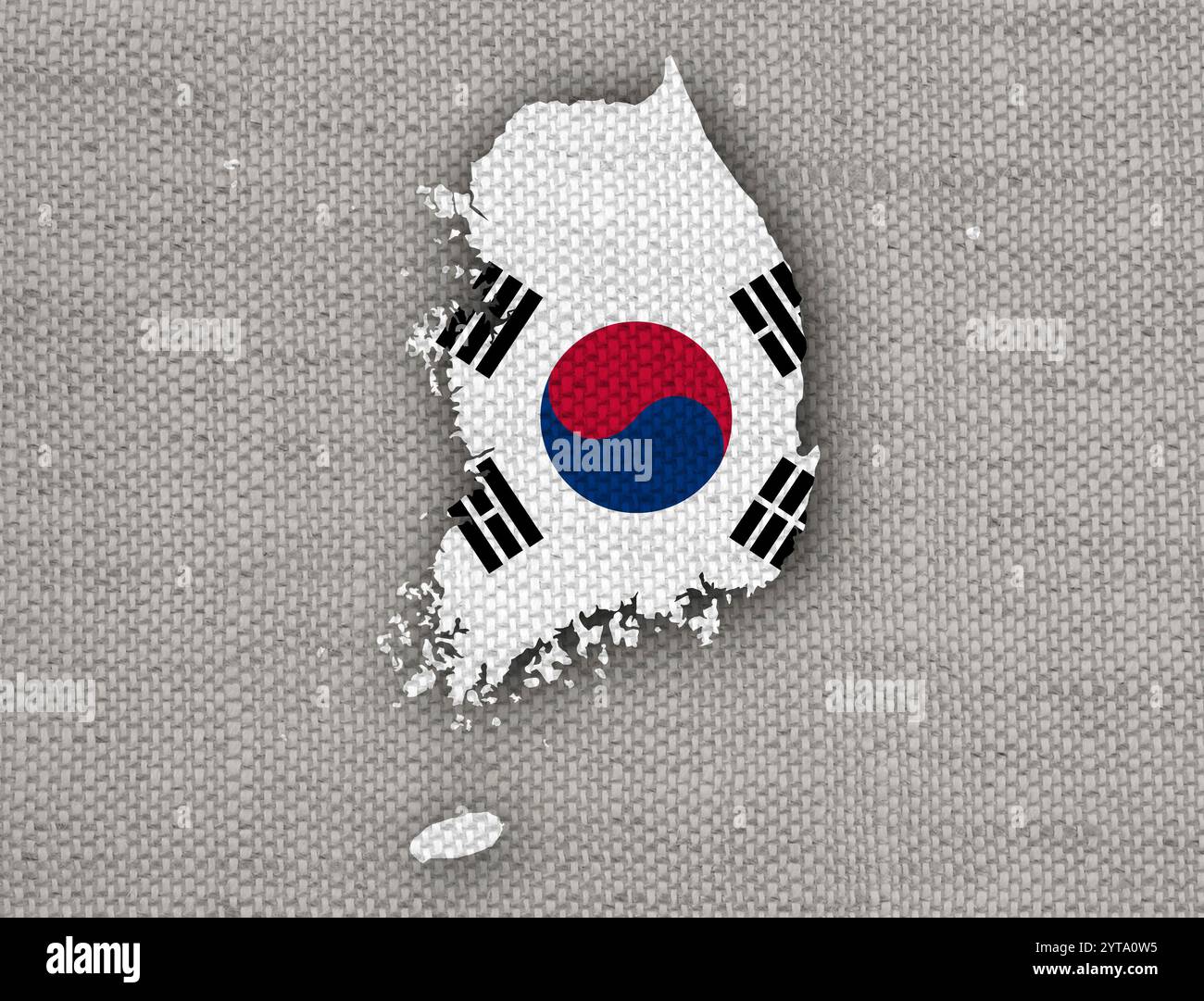 Map and flag of South Korea Stock Photo - Alamy