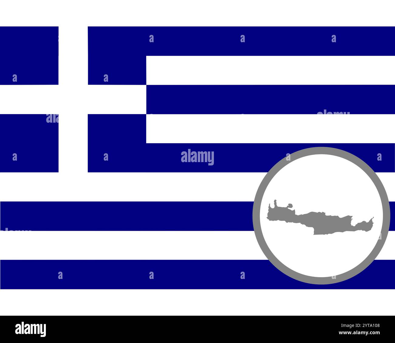 Flag and map of Crete Stock Photo - Alamy