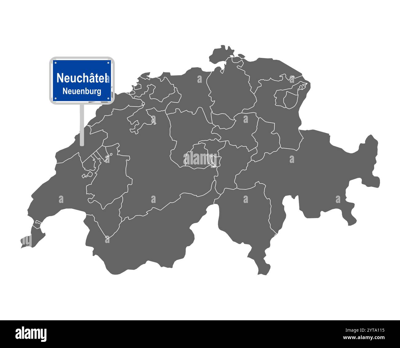 Neuchatel outline map Cut Out Stock Images & Pictures - Alamy