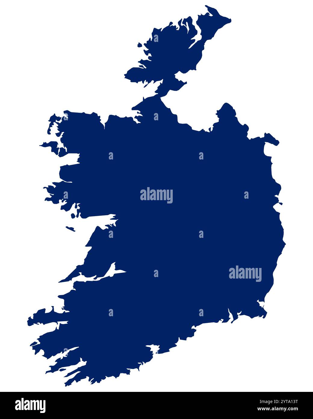 Map of Ireland in blue color Stock Photo - Alamy