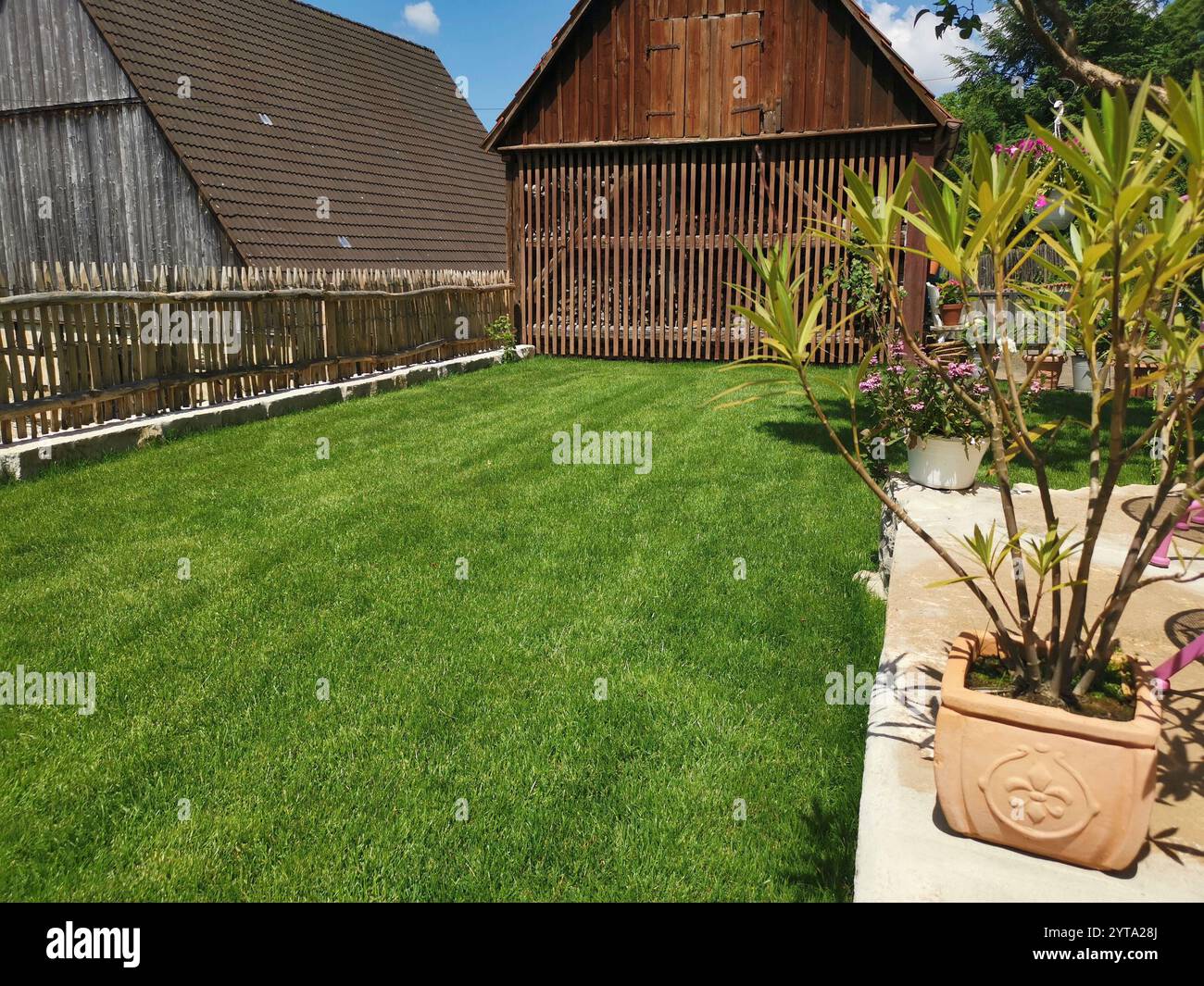 Freshly laid turf Stock Photo - Alamy