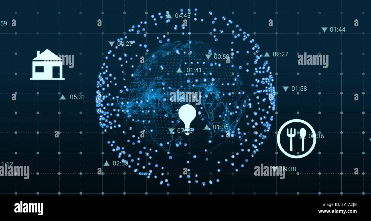 Medical data processing image over digital globe with network ...
