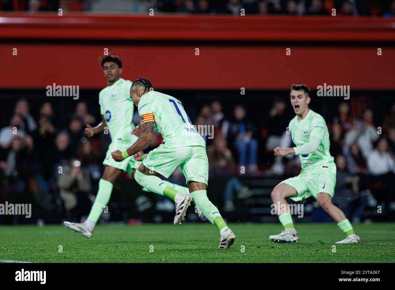 Raphinha seen celebrating after scoring goal during LaLiga EA SPORTS ...